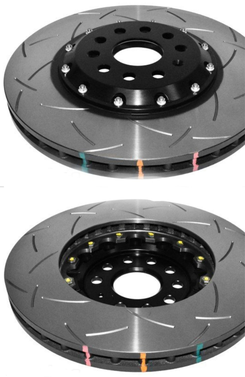 DBA T3 5000 SERIES 2 PIECE SLOTTED FRONT BRAKE ROTORS AUDI S3 8V & VW ...